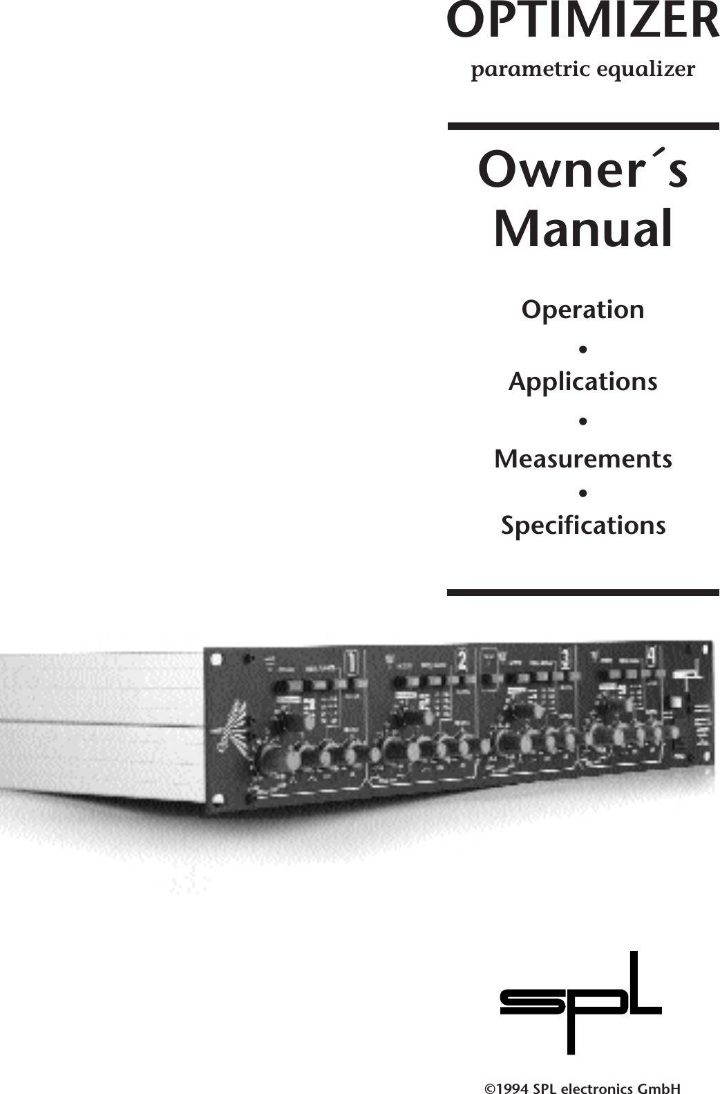 Sound Performance Lab Parametric Equalizer Users Manual