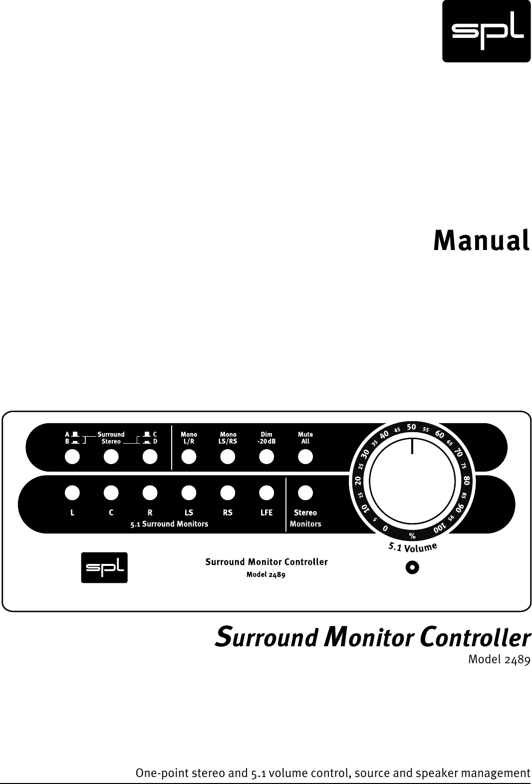 Sound Performance Lab Surround Monitor Controller 2489 Users Manual