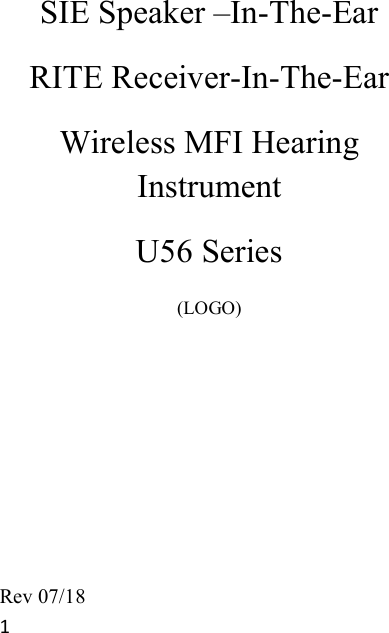 Sound Quest SQ-U56 A wearable sound amplifying device intended to compensate individuals with ...