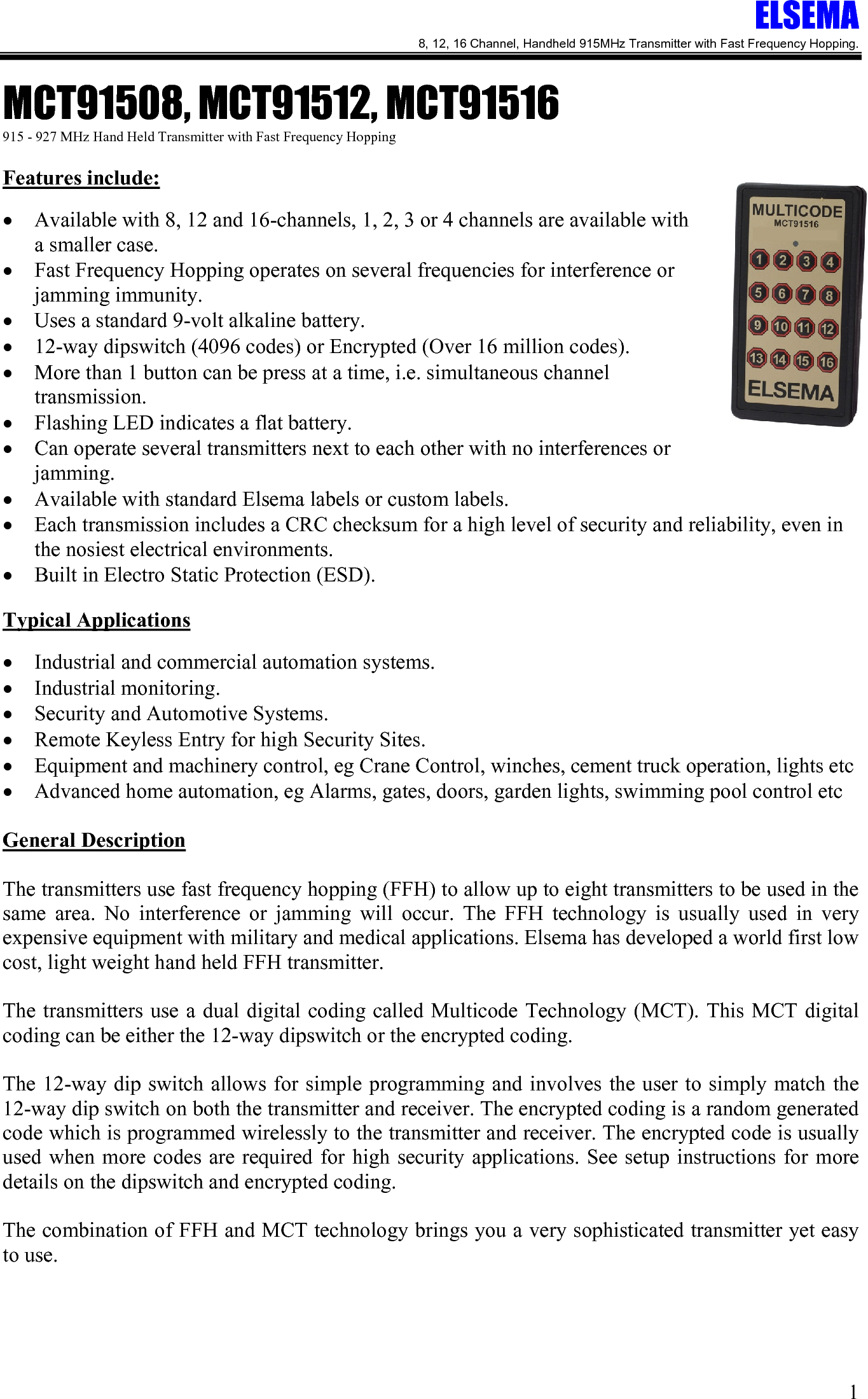 South Pacific Electronics MCT915D Hand Held Transmitter Discussion and ...