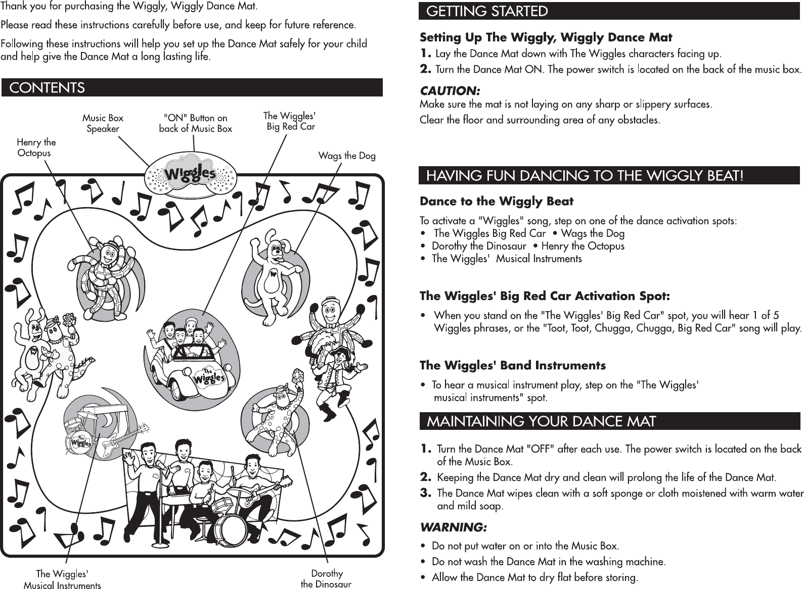 Spin Master Wiggly Dance Mat Users Manual