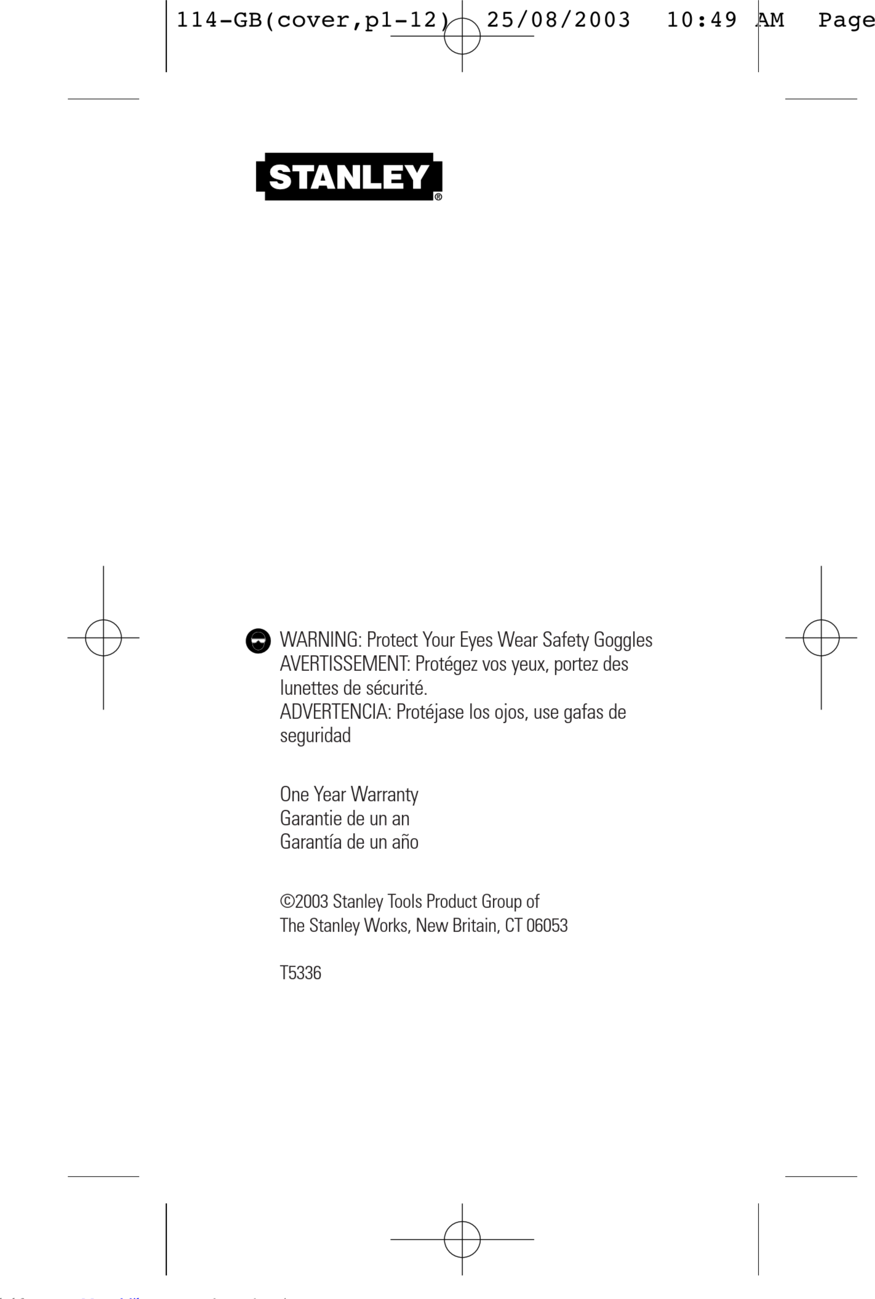 Stanley Intellilaser Pro Instruction Manual 1003065 User