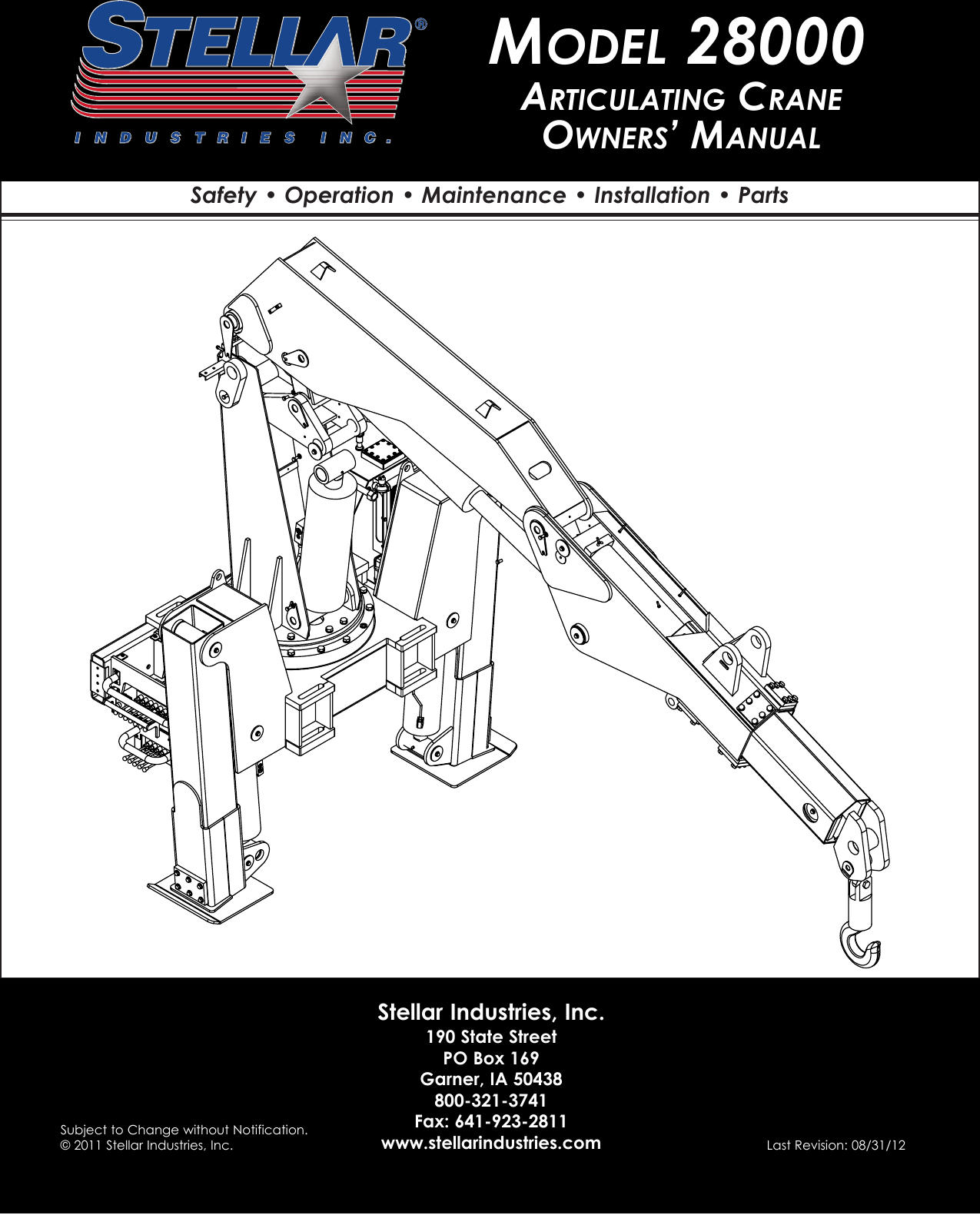 Stellar Industries 28000 Users Manual Articulating Crane