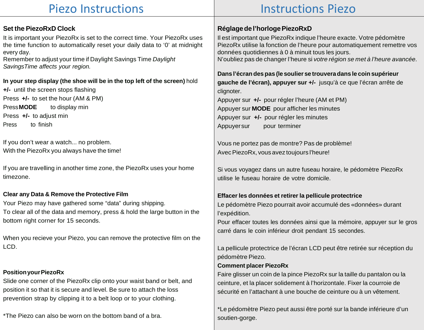 StepsCount PIEZO PiezoRX Health System User Manual