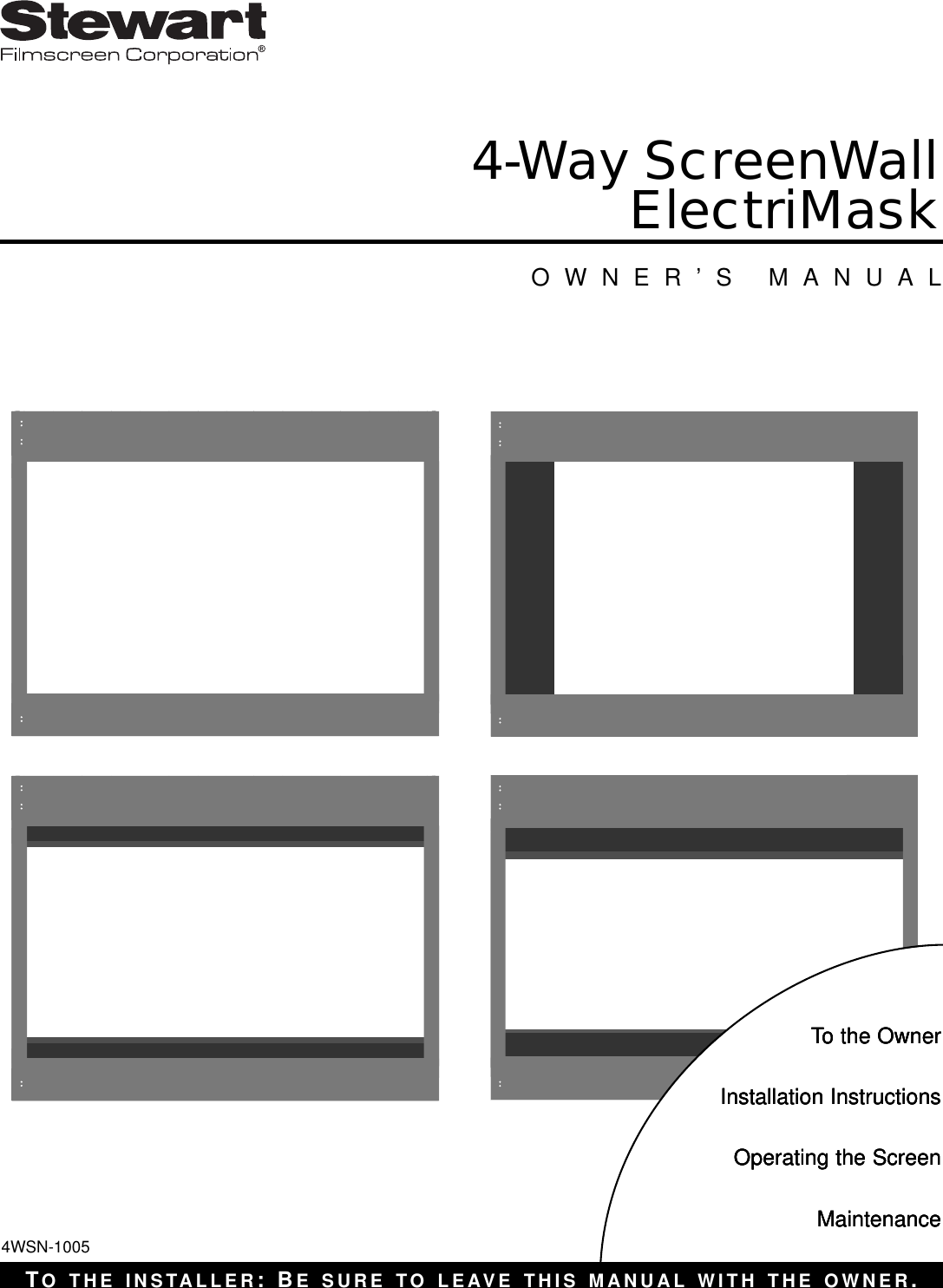 Stewart Filmscreen Corp 4 Way Screenwall Electrimask Users Manual ...