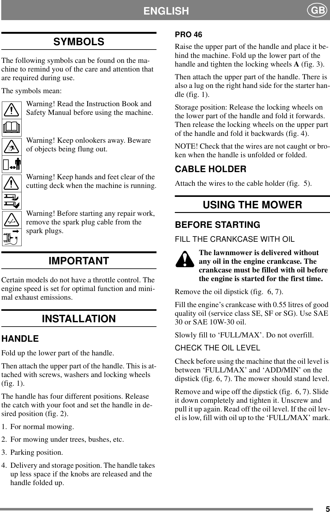 Stiga Multiclip 46 Users Manual
