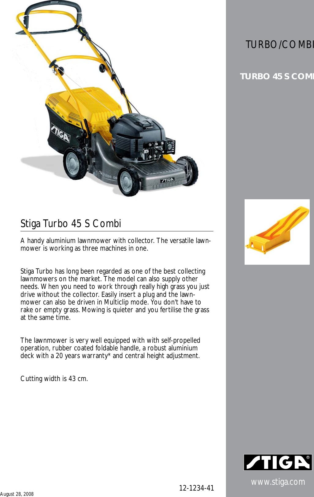 Stiga Turbo 45 S Users Manual