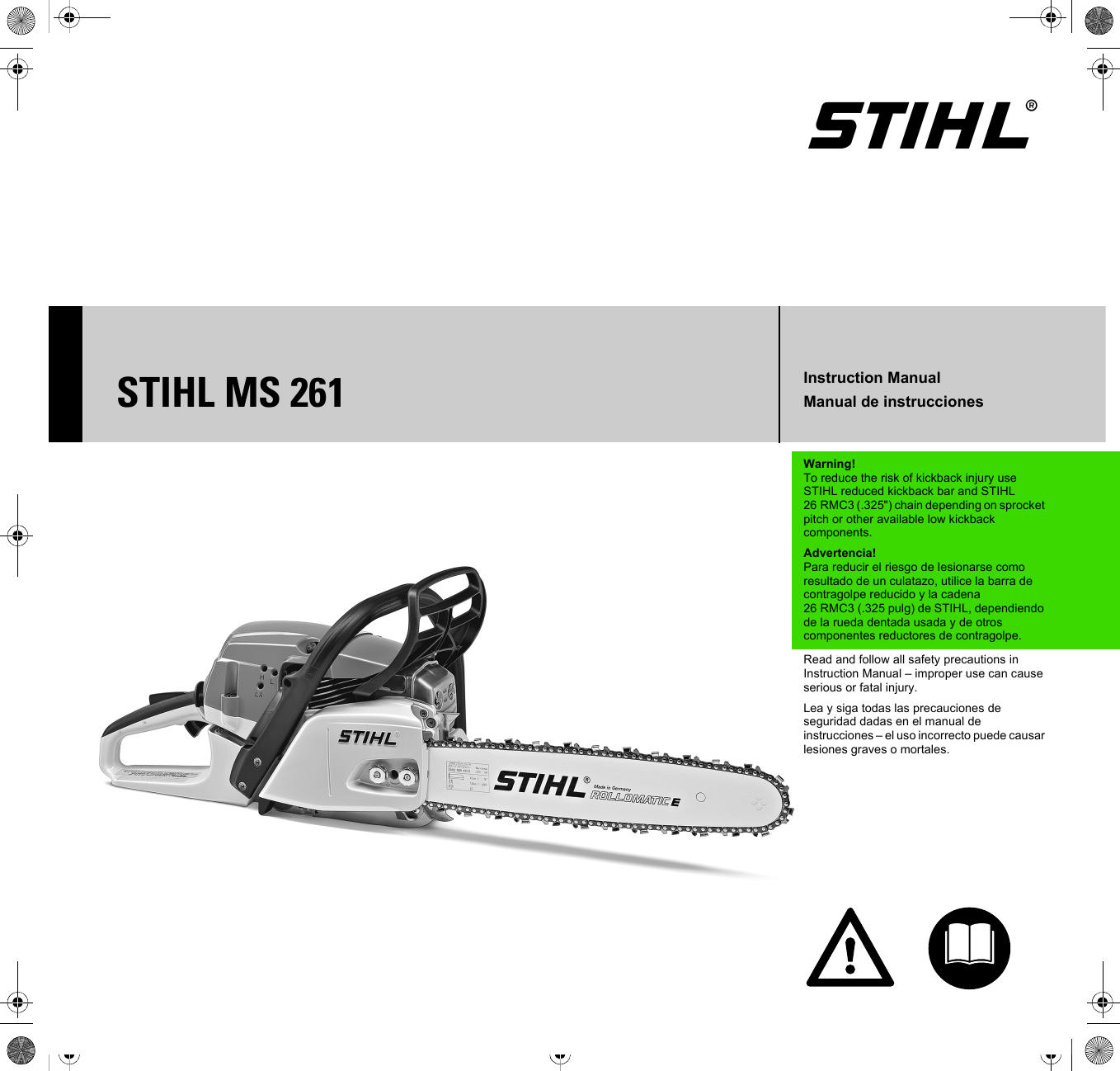 Stihl Ms 261 261C Chain Saw Instruction Manual 261 261 C USA