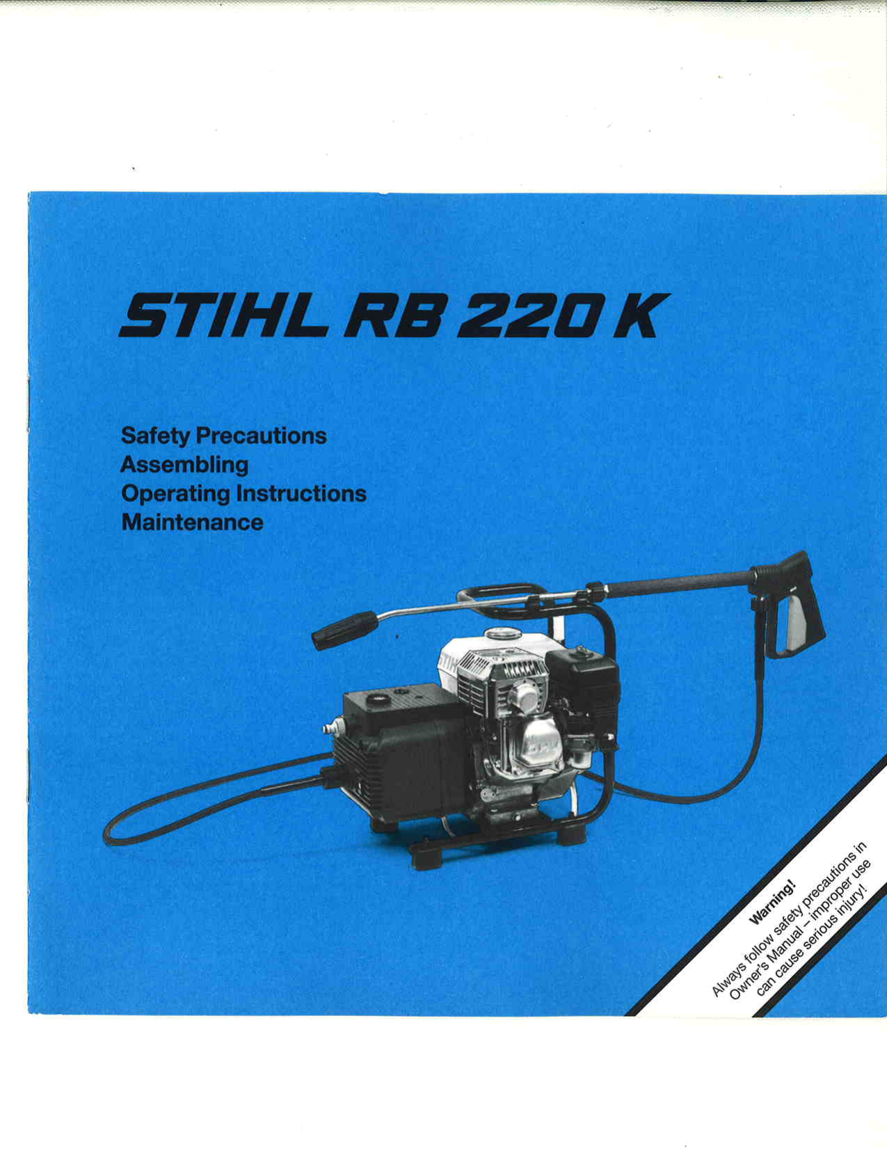 Stihl Rb220K Manual RB 220 K Cleaner – High pressure Cleaners