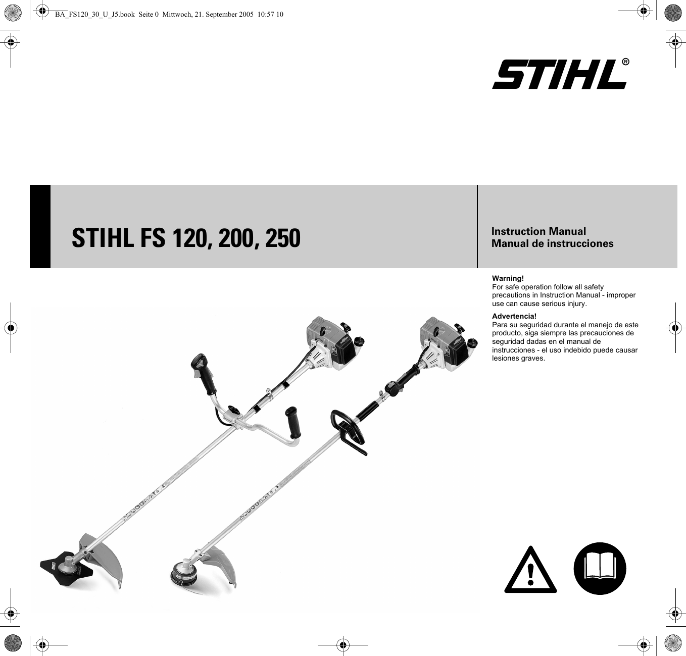 Stihl Fs 250 Instruction Manual 120 120 R 200 200 250 R Stihl Fs 250 Instruction Manual 120 120 R 200 200 250 R