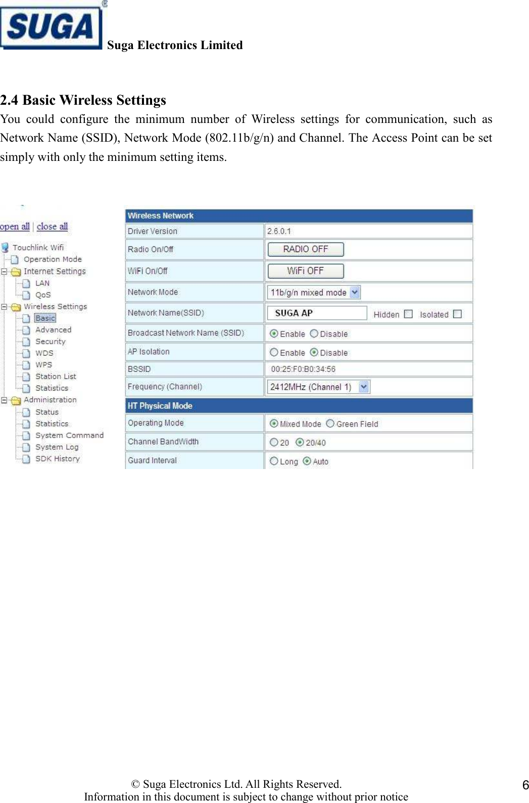 Suga Electronics SWP23MA 802.11b/g/n (2T2R) WLAN AP/Router Module User ...