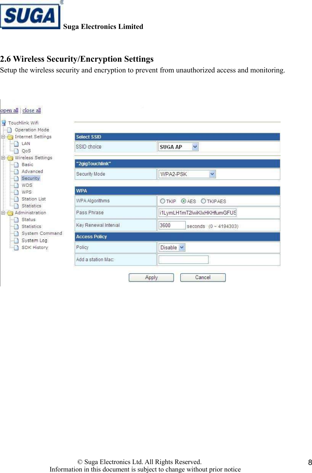 Suga Electronics SWP23MA 802.11b/g/n (2T2R) WLAN AP/Router Module User ...