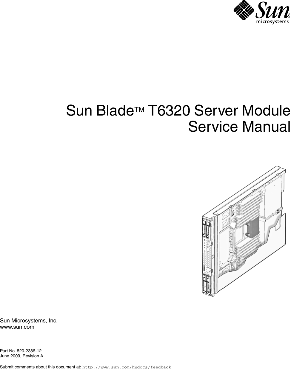 Sun Microsystems Blade T6320 Users Manual Server Module Service