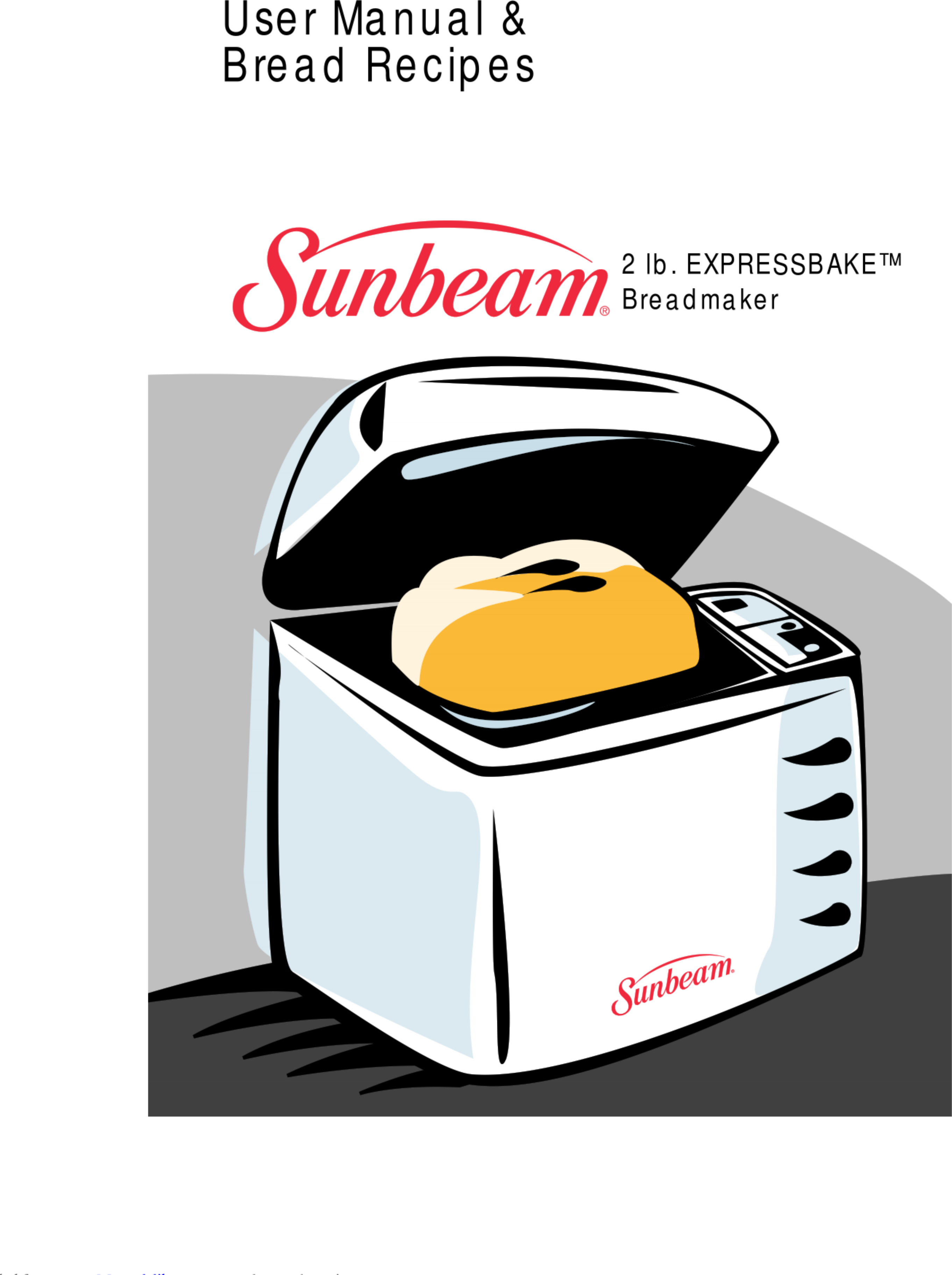 Sunbeam 5833 User Manual And Bread Recipes 1002722
