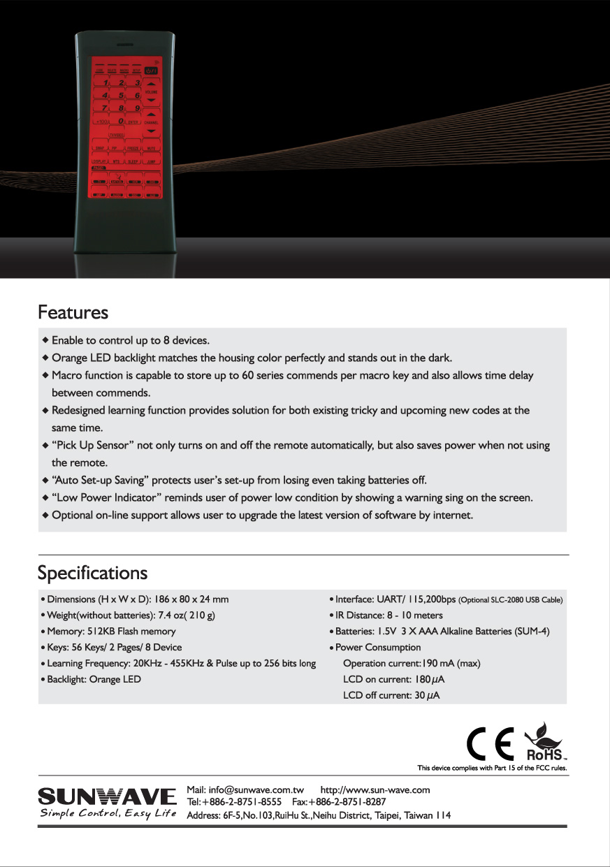 Sunwave Tech Src 3060 Users Manual