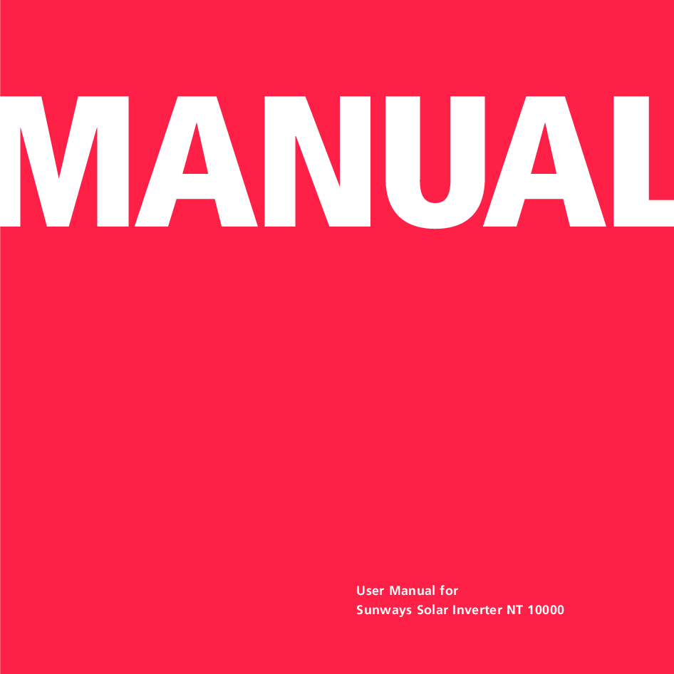 Sunway NT 10000 BP13370 NT 10000 englisch User Manual To The 526bcc00