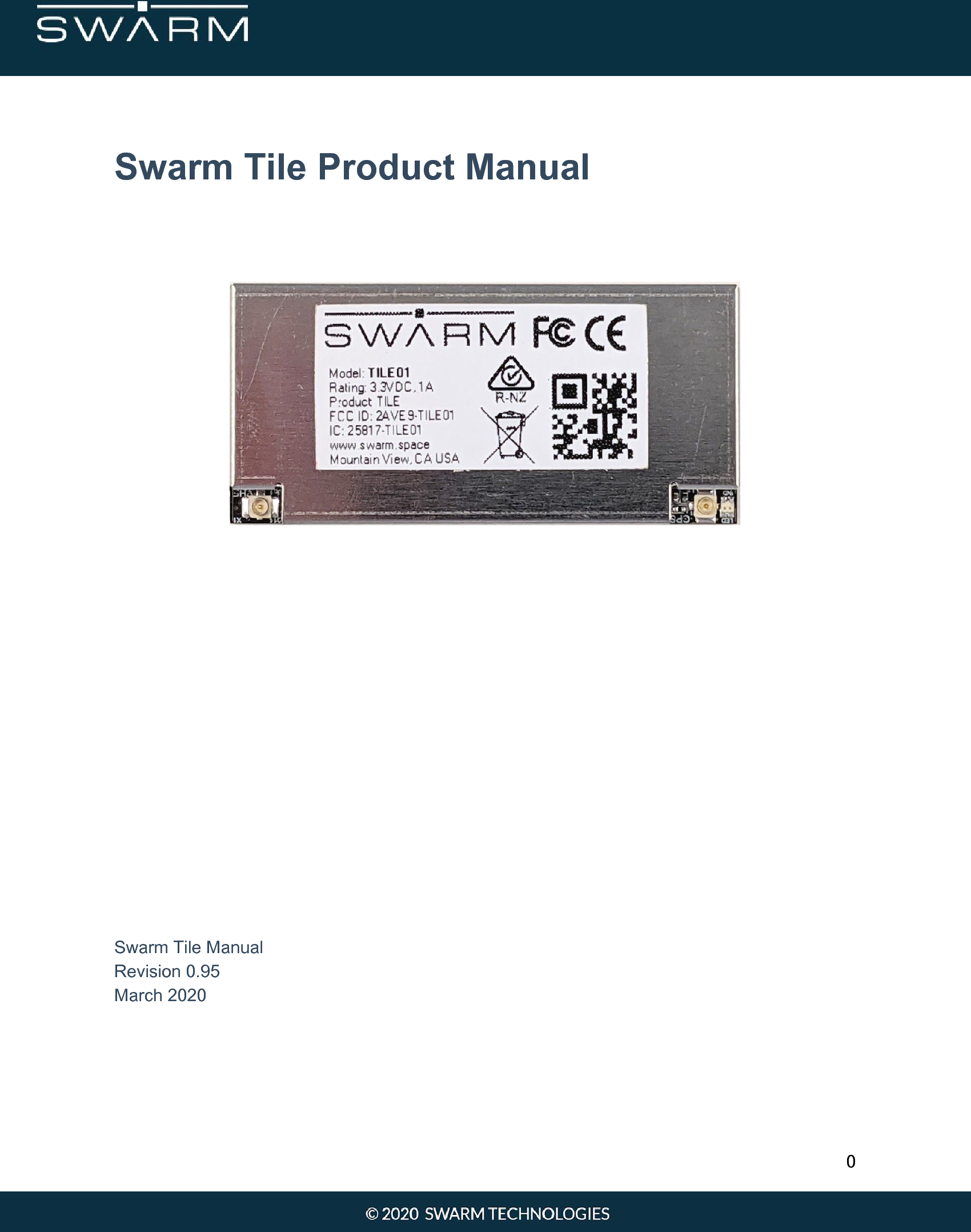 Swarm Technologies TILE01 Swarm Tile User Manual