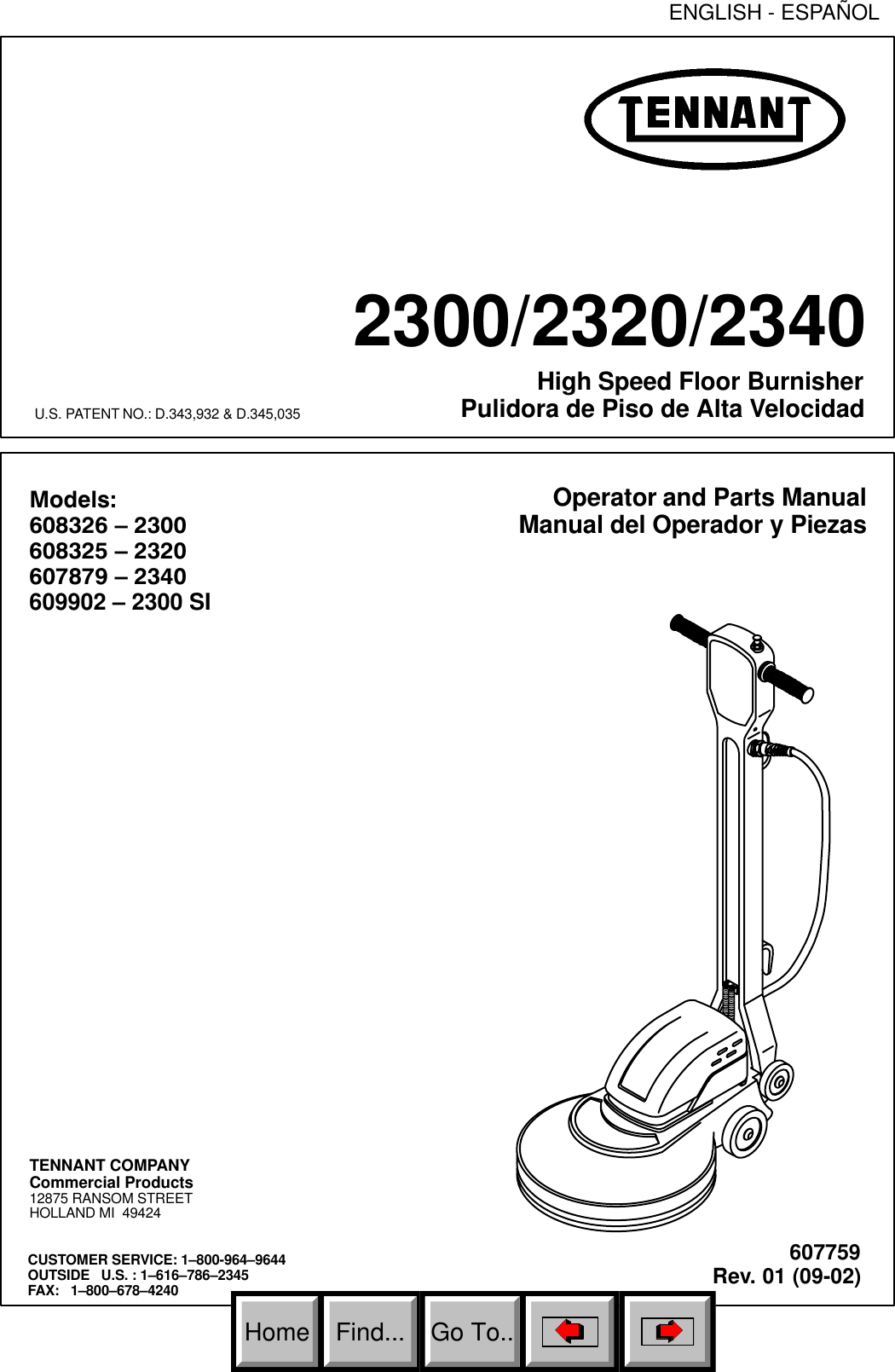 Ten 2300 2320 2340_Parts List 2340 Parts And Operator Manual