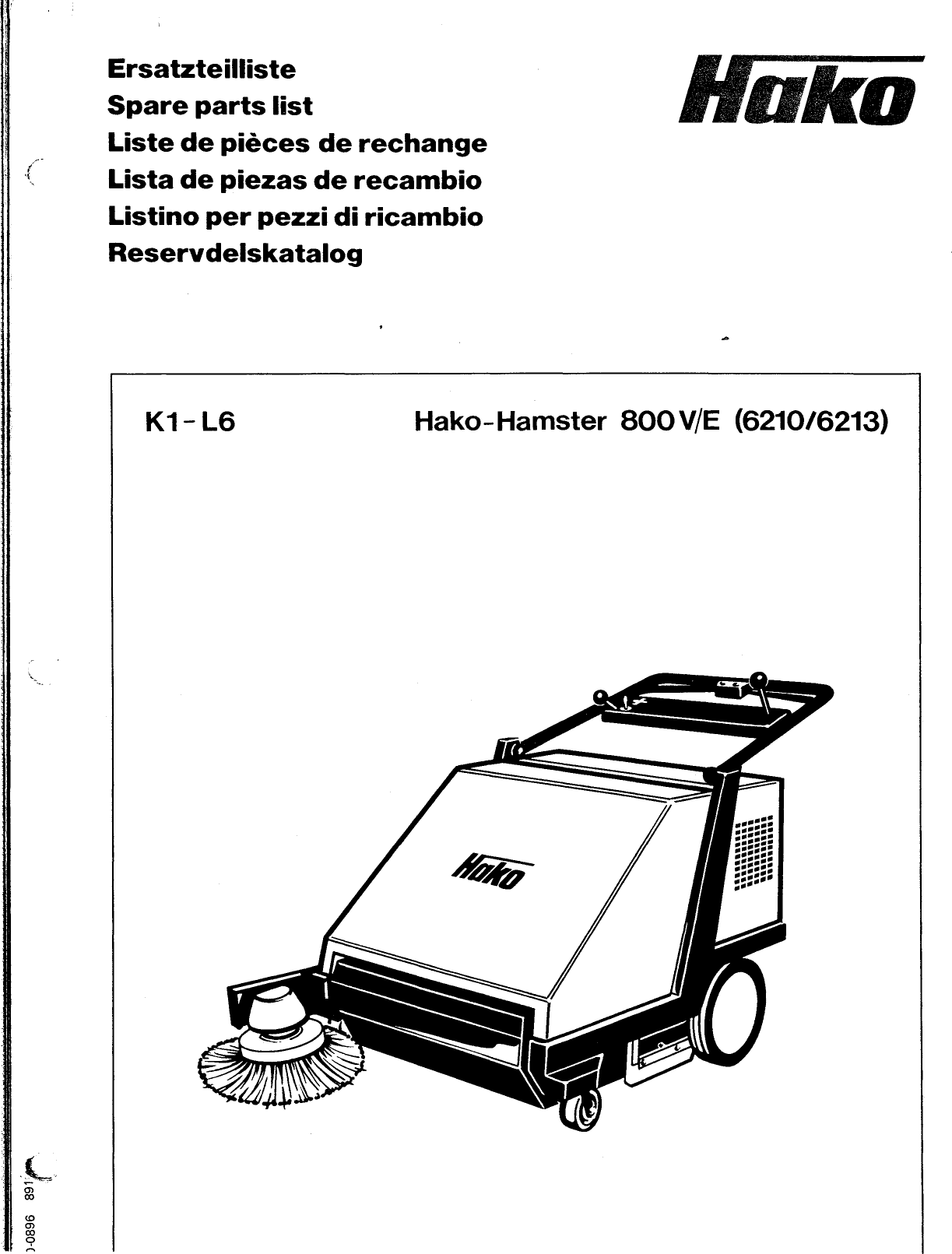 Spare Parts List.tif Hako hamster 800 walk behind floor sweeper and ...
