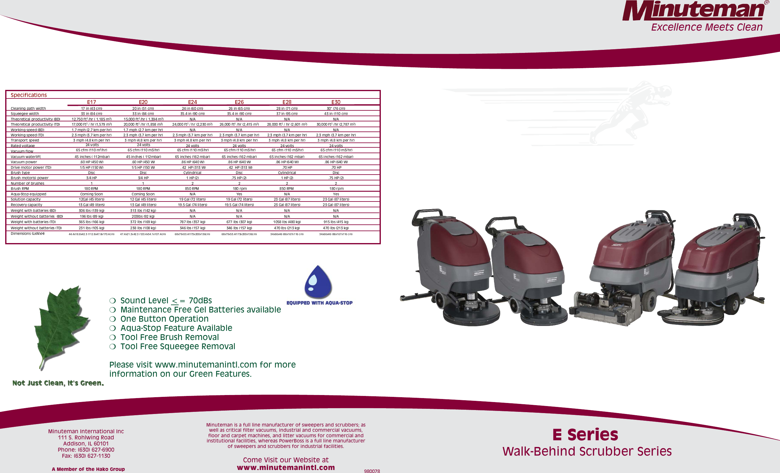 E Series Literature 980078.qxp Minuteman e17 walk behind floor scrubber ...