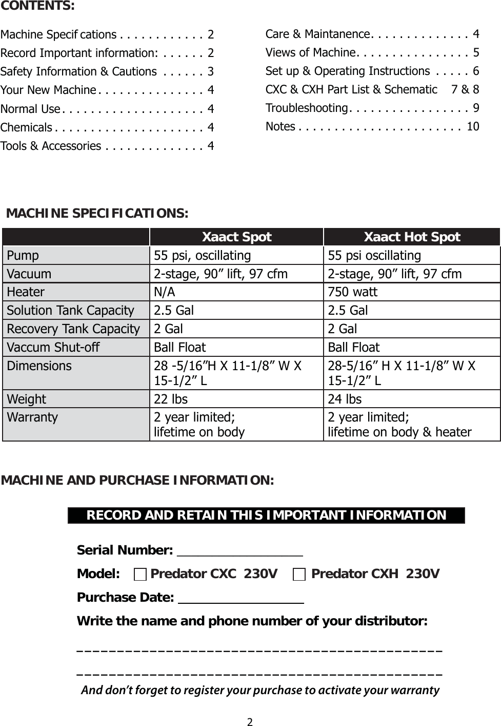 NSS 230V SpotterManualRev050612 predator cxc cxh spotter carpet ...