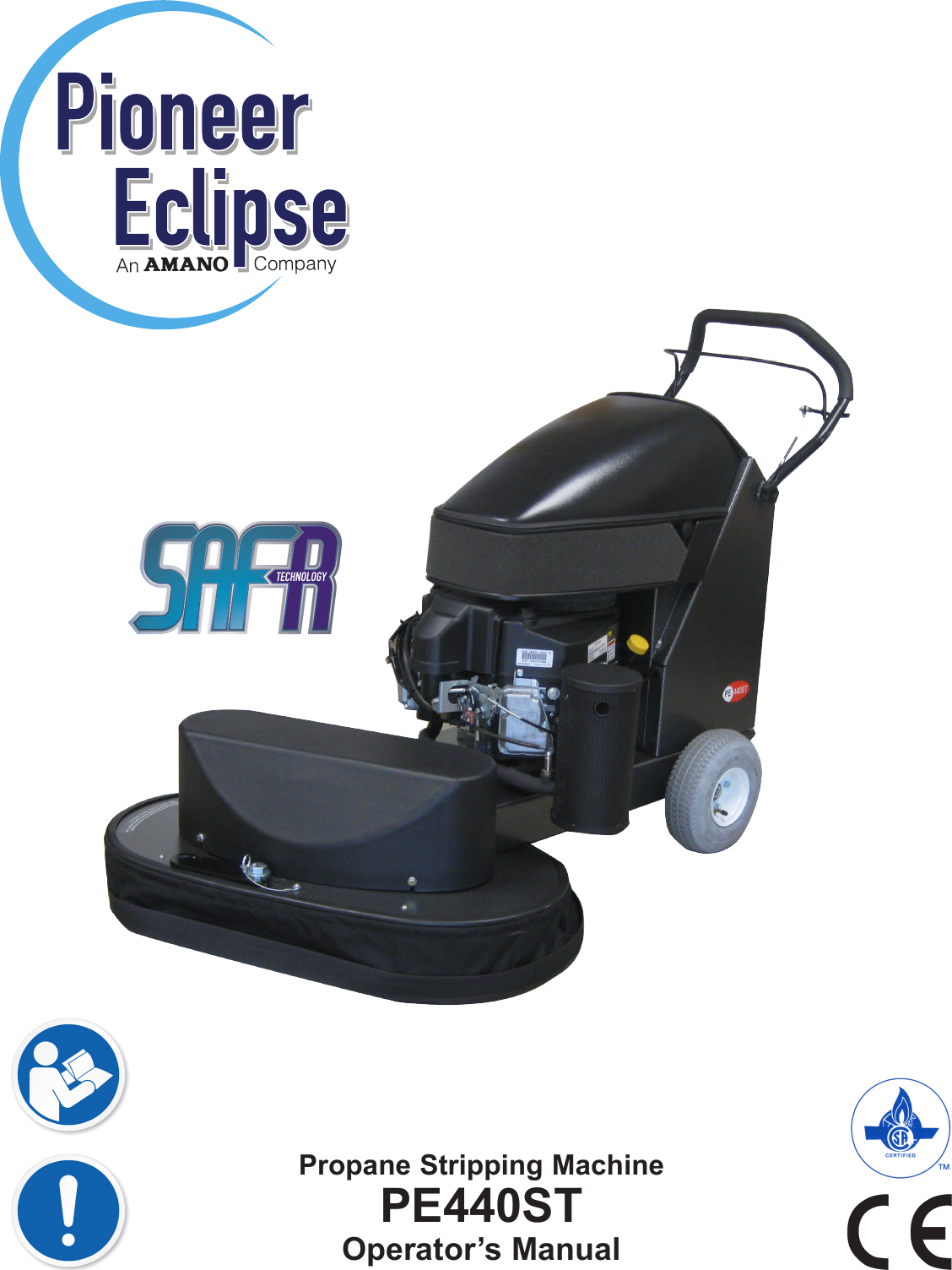 Pioneer eclipse 440st walk behind floor stripping machine operator parts manual