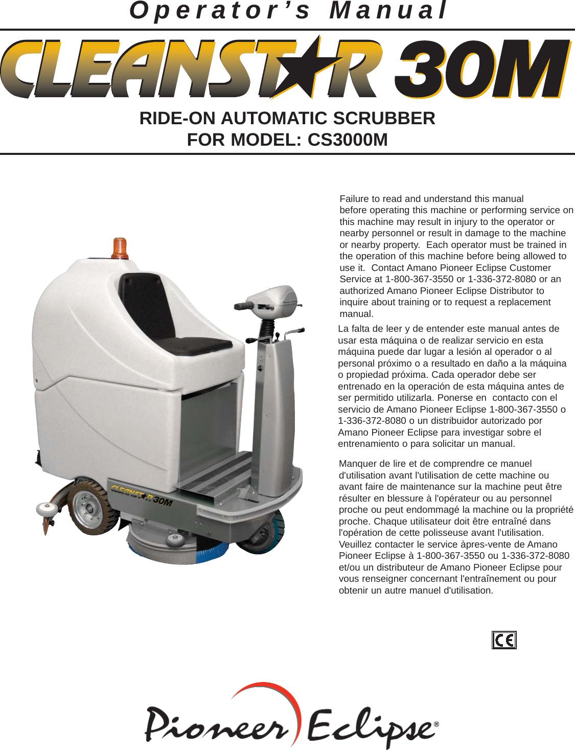 CleanStar_30 Pioneer eclipse cleanstar 30 ride on floor scrubber ...