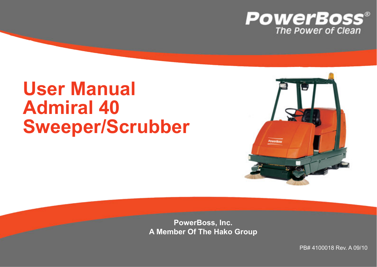 88 60 2499 2 Nutzen Powerboss admiral 40 ride on sweeper scrubber ...