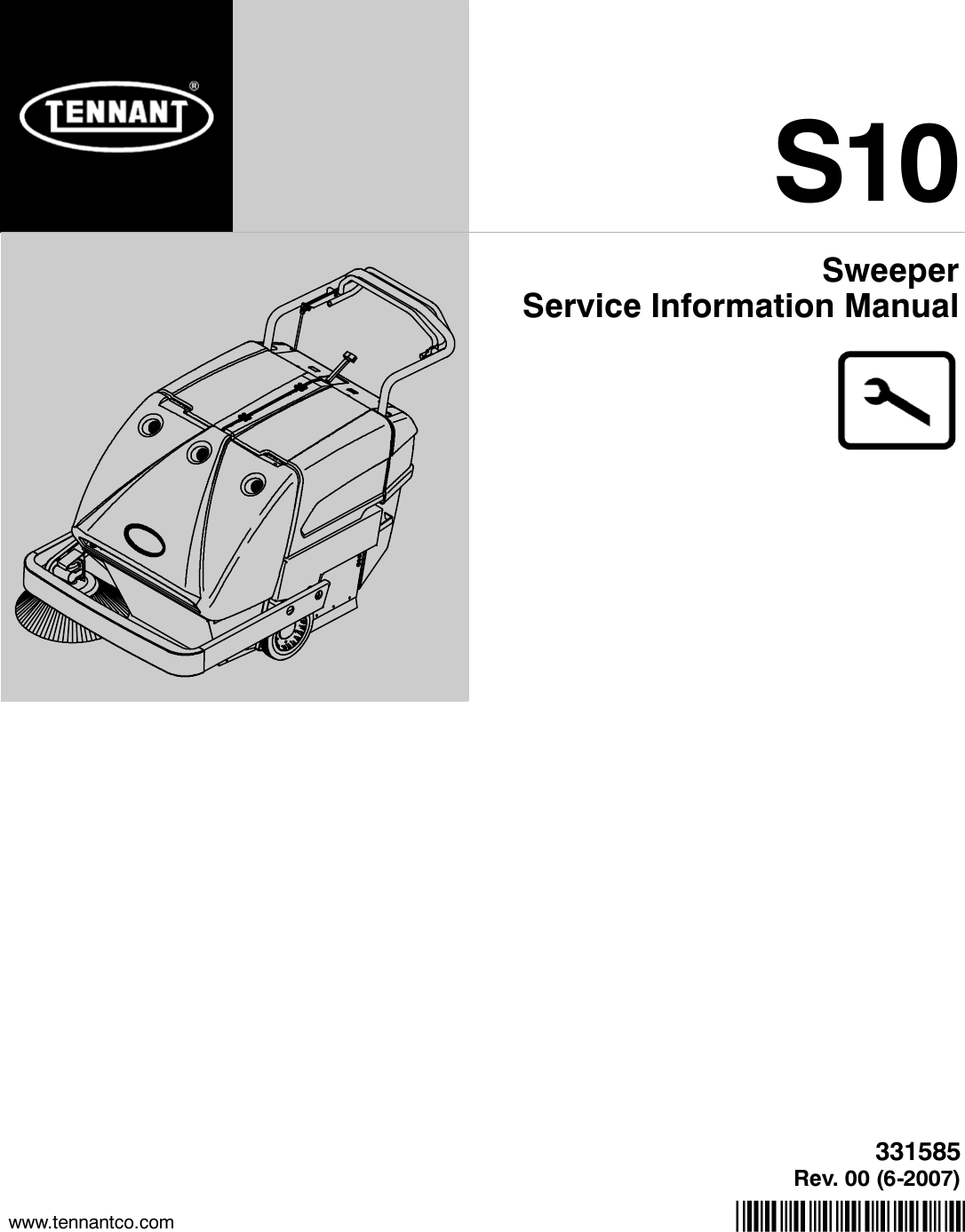 S10 Service Manual Tennant walk behind floor sweeper