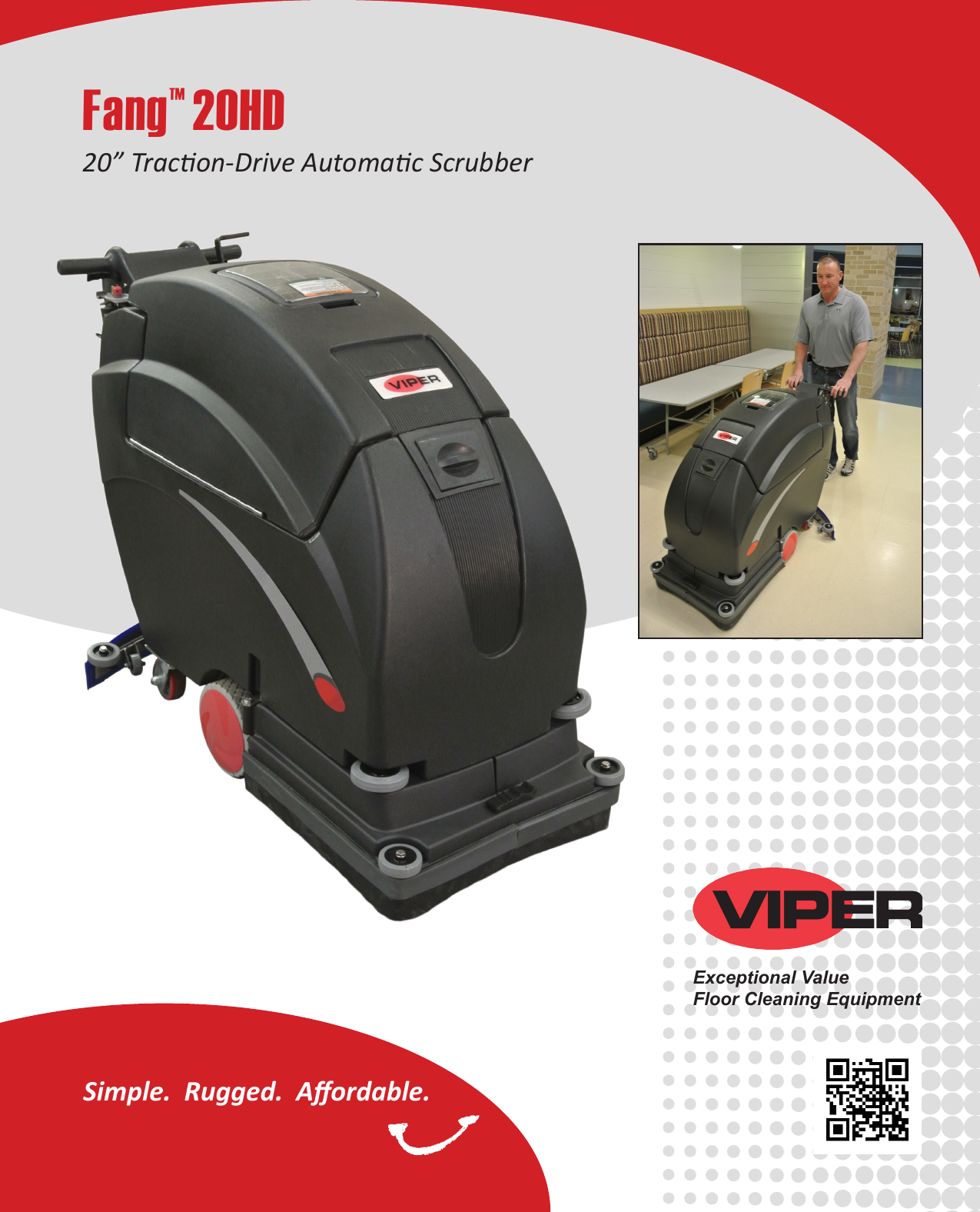 Viper fang 20hd floor scrubber brochure and specifications