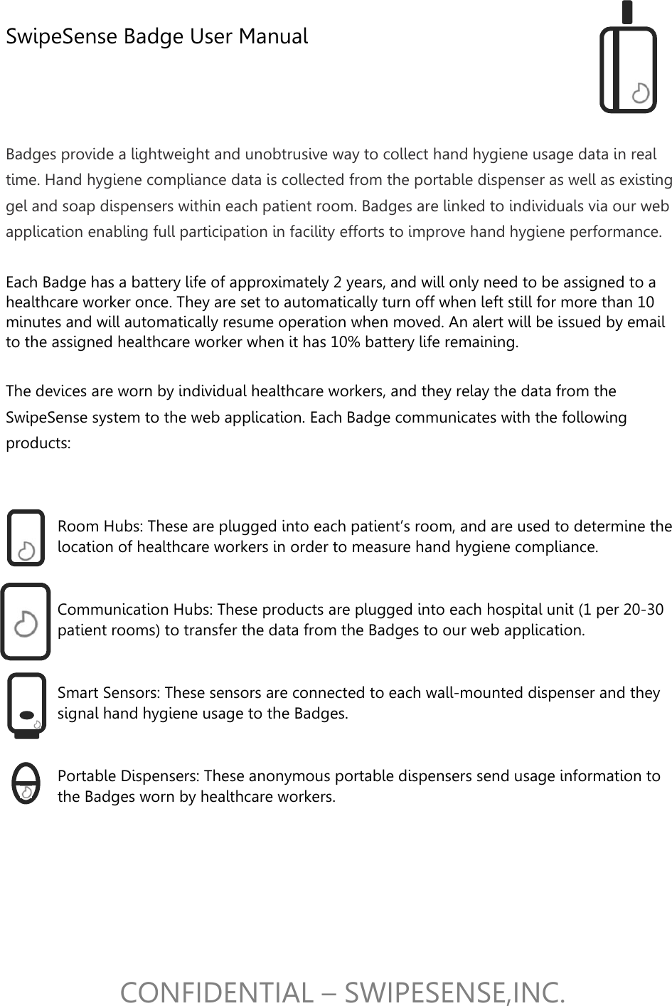 SwipeSense BAD001 SwipeSense Badge User Manual FCC