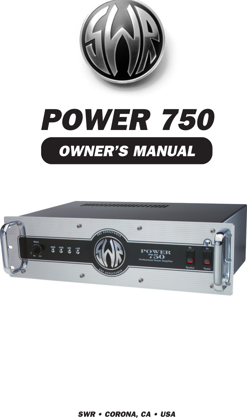 Swr Sound 750 Users Manual