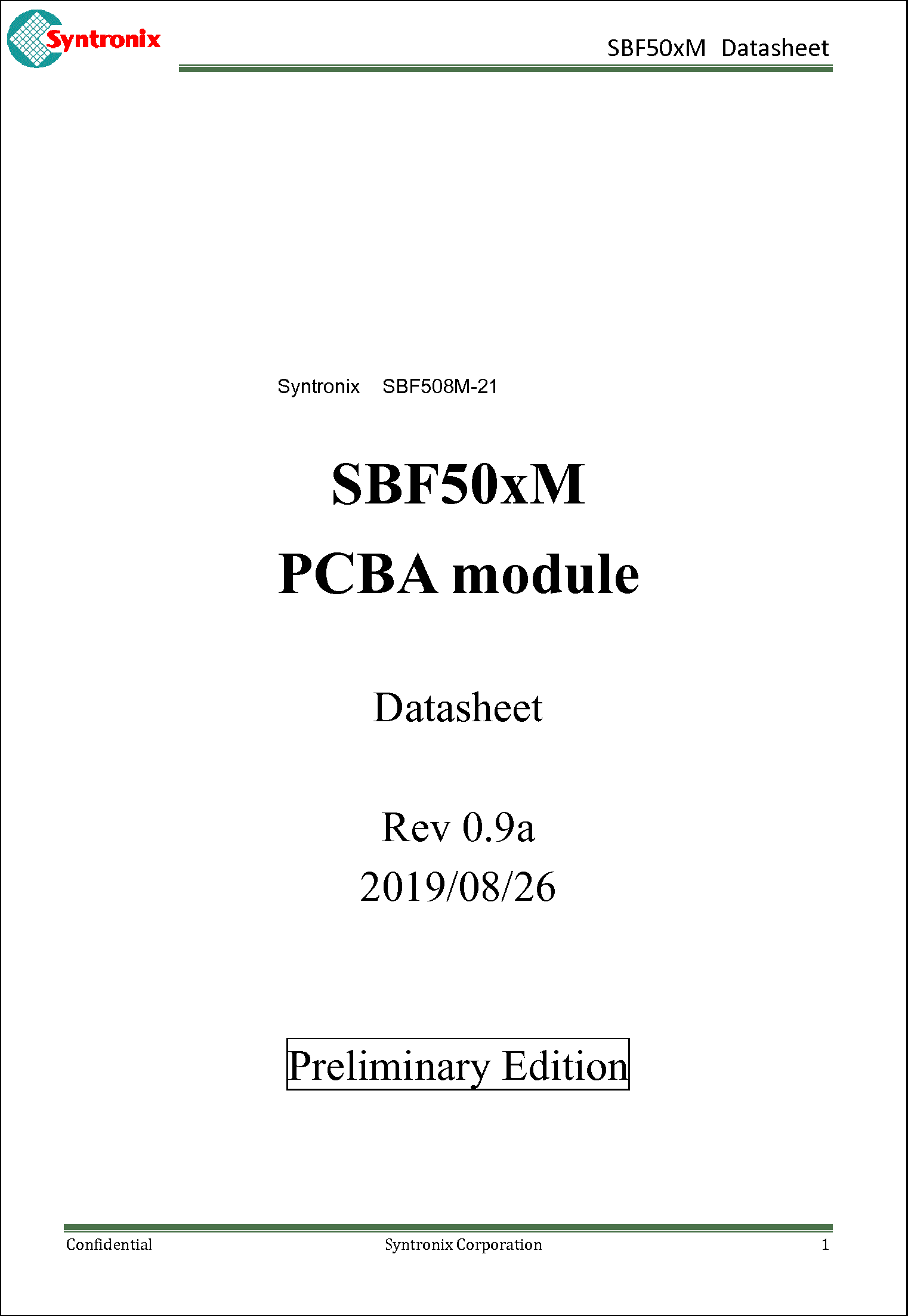 Syntronix BF508 BT 5.0 Module User Manual IMC130 CM0 Chip Specification