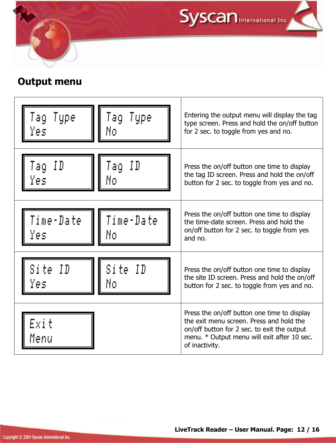 Syscan LIVETRACK RFID Reader User Manual