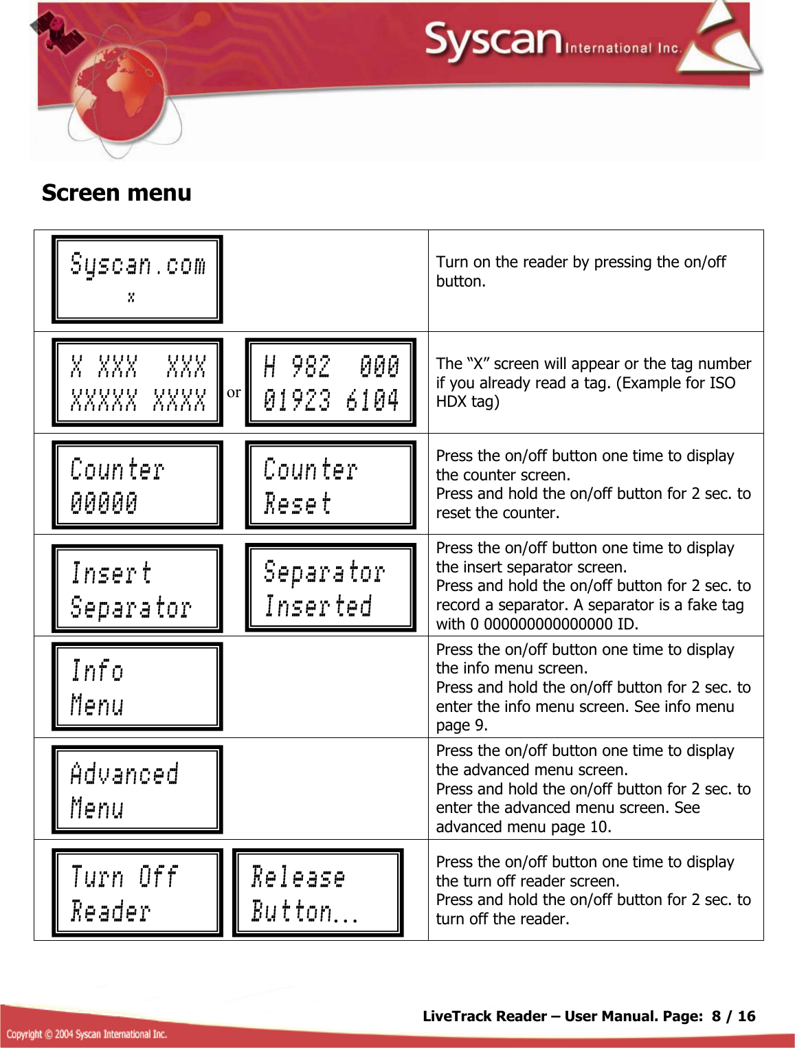 Syscan LIVETRACK RFID Reader User Manual