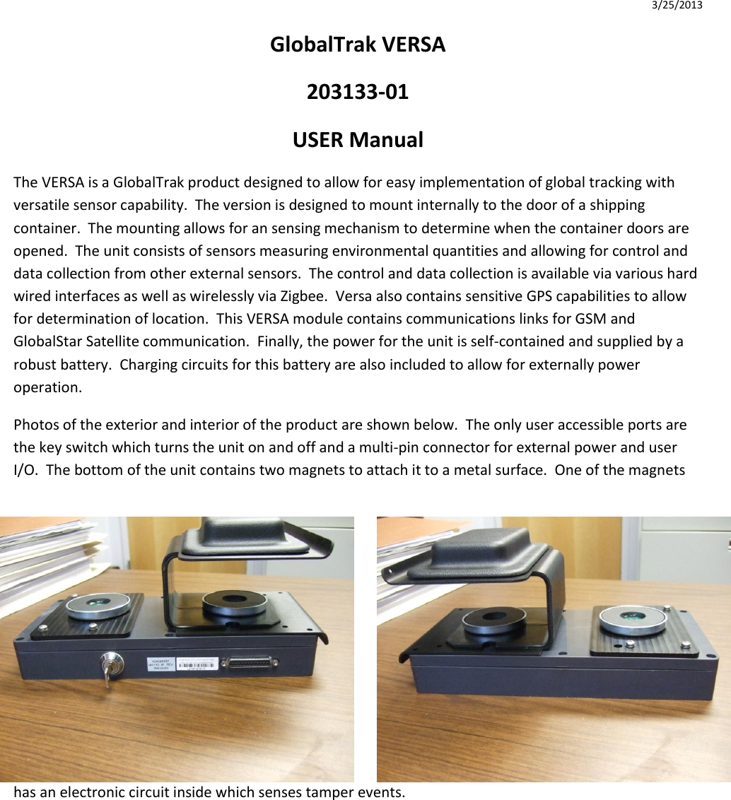 System Planning VERSA-01 GPS based tracking device with GSM and ...