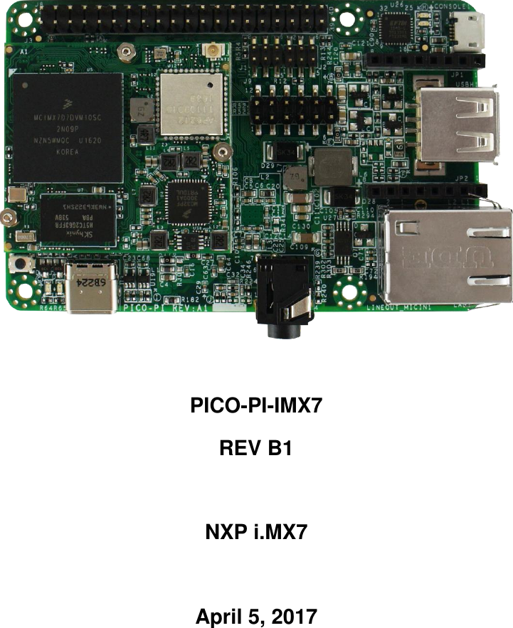 TECHNEXION PICOIMX7 WiFi+Bluetooth 4.0(HS) System on Module User Manual