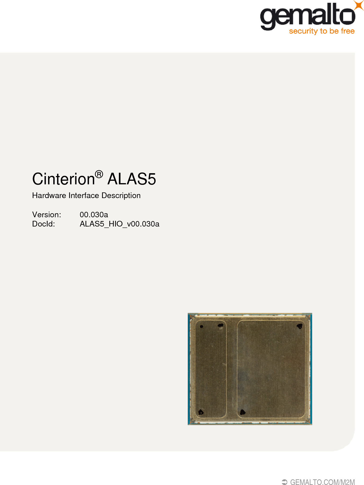 THALES DIS AlS Deutschland ALAS5-W Cinterion ALAS5 User Manual alas5 hid