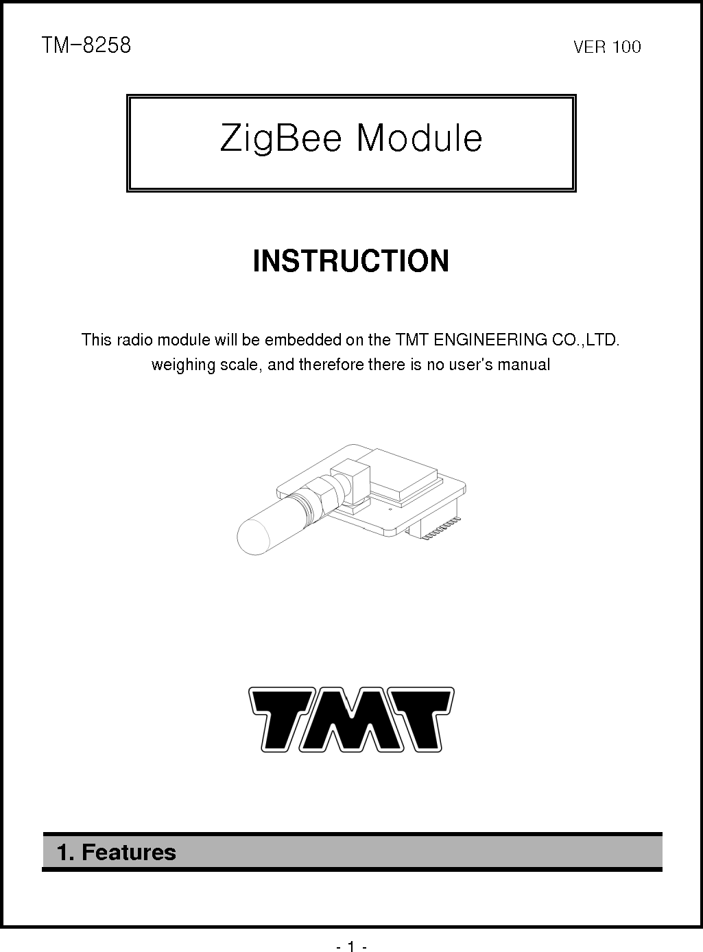 TMT ENGINEERING TM8258 RF MODULE User Manual TX 150
