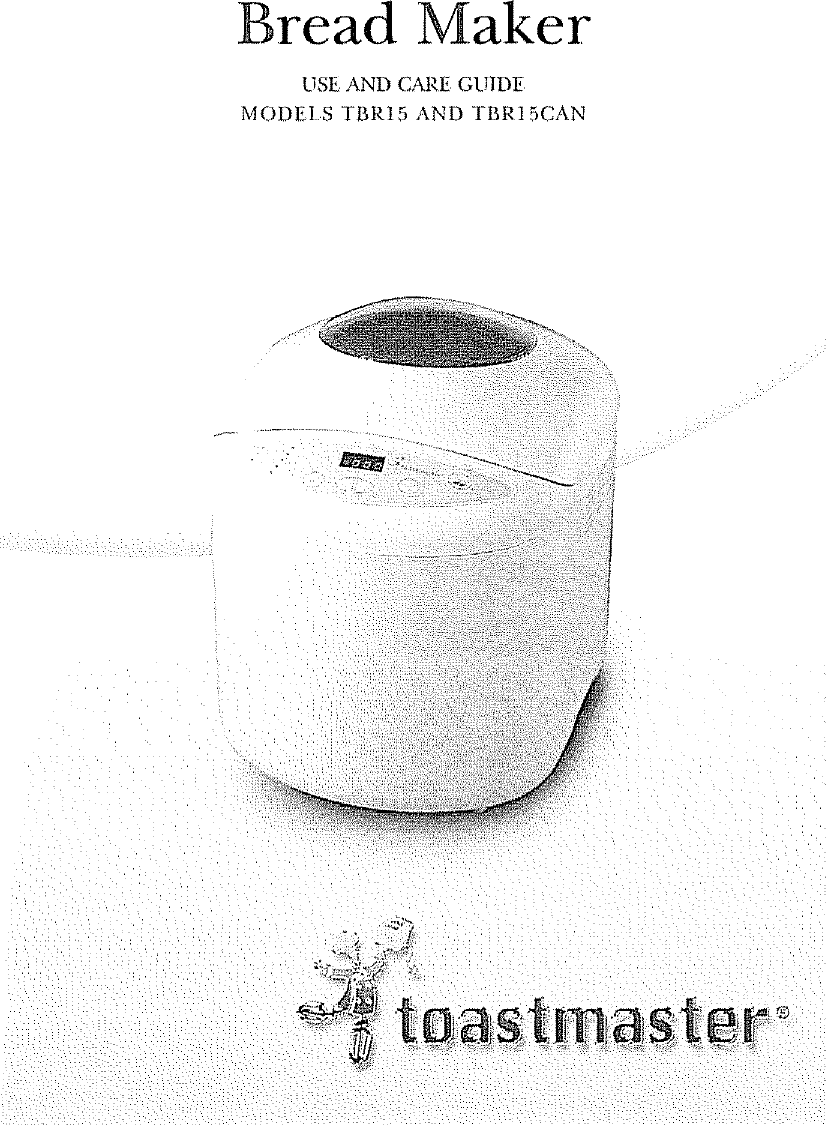 TOASTMASTER Breadmaker Manual L0804326