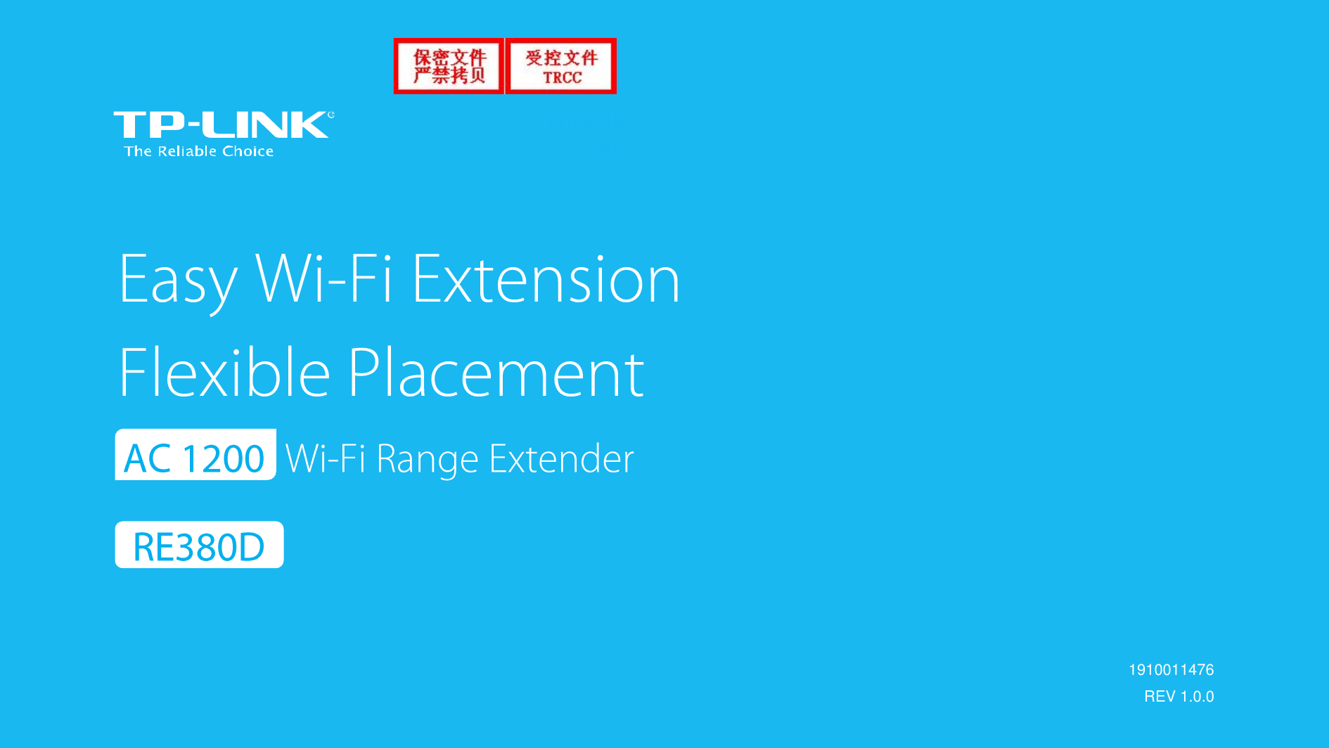 TP Link Technologies RE380D AC1200 Wi-Fi Range Extender User Manual