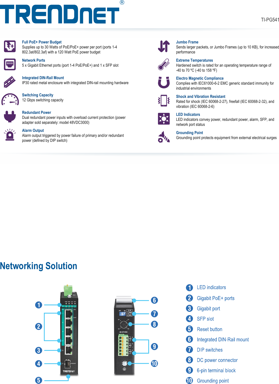 TRENDnet | Products EN Spec TI PG541(v1.1R)