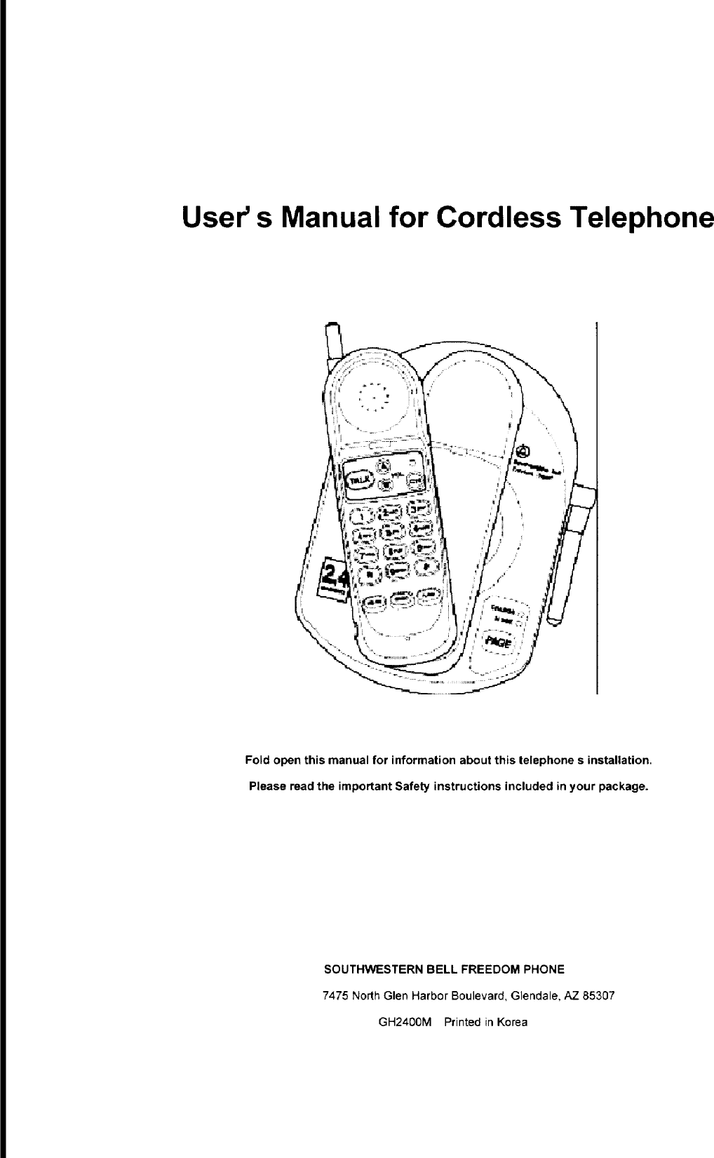 TT Systems BE240GHZ Cordless Telephone System User Manual users manual