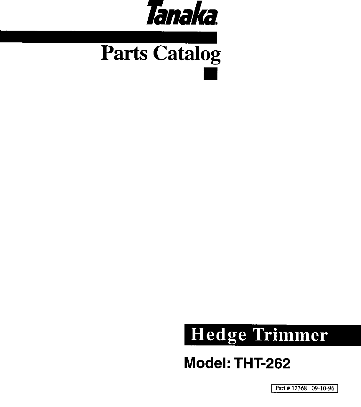 Tanaka Tht 262 Users Manual