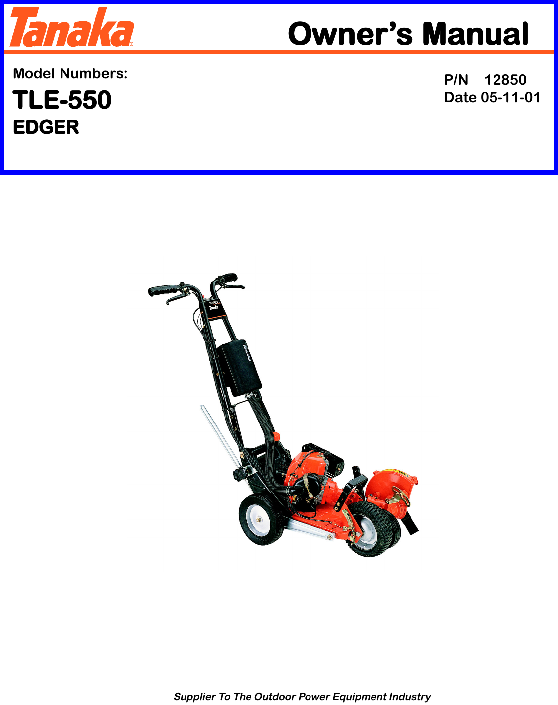 Tanaka Tle 550 Users Manual