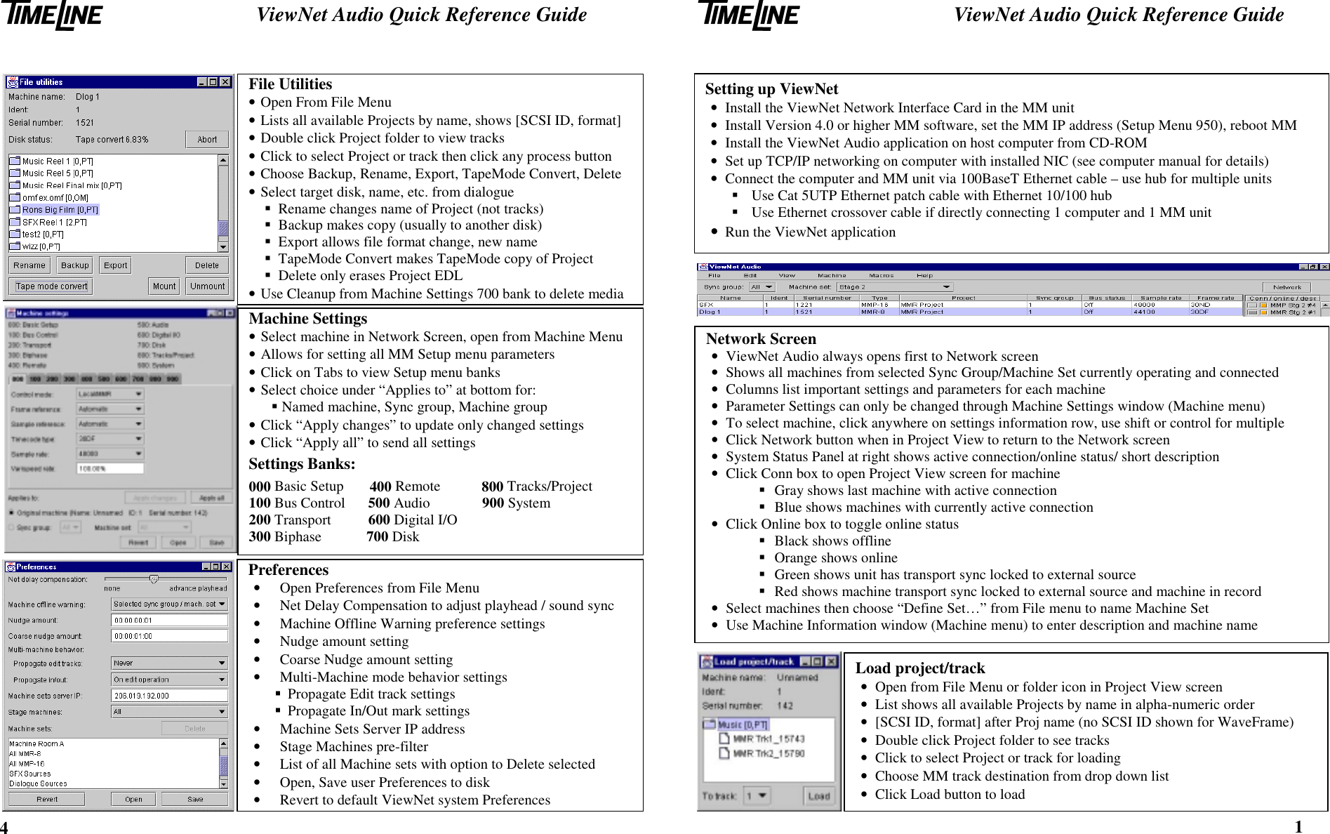 Tascam TECH View Net Quick Ref Guide