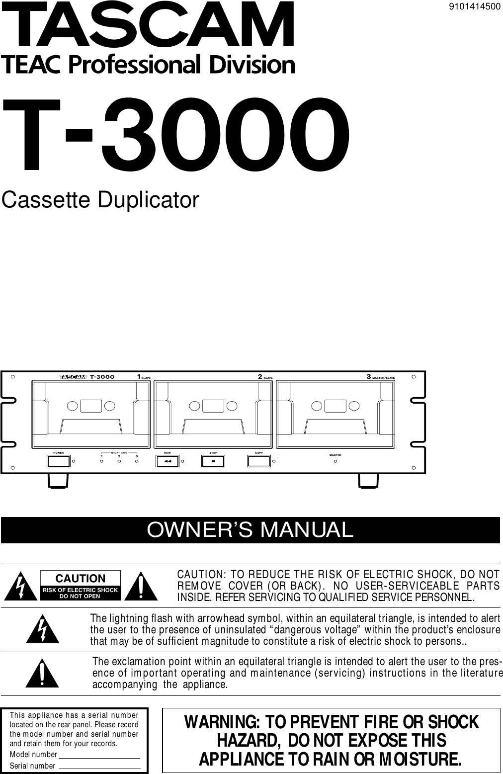 Tascam T 3000 Users Manual (EN) Fm.