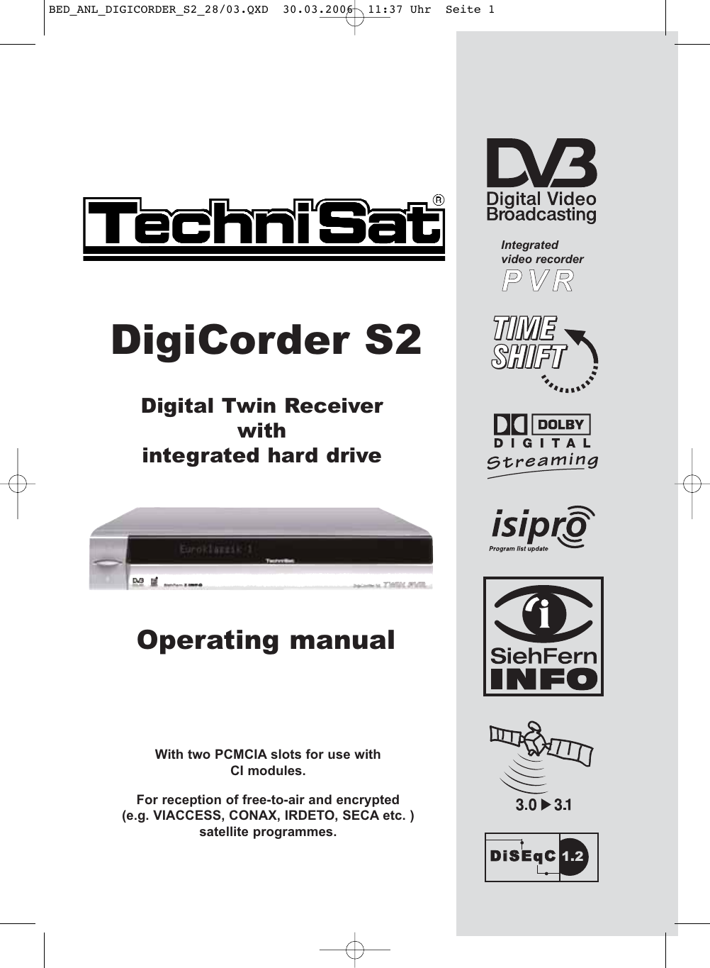 Technisat Digicorder S2 Users Manual