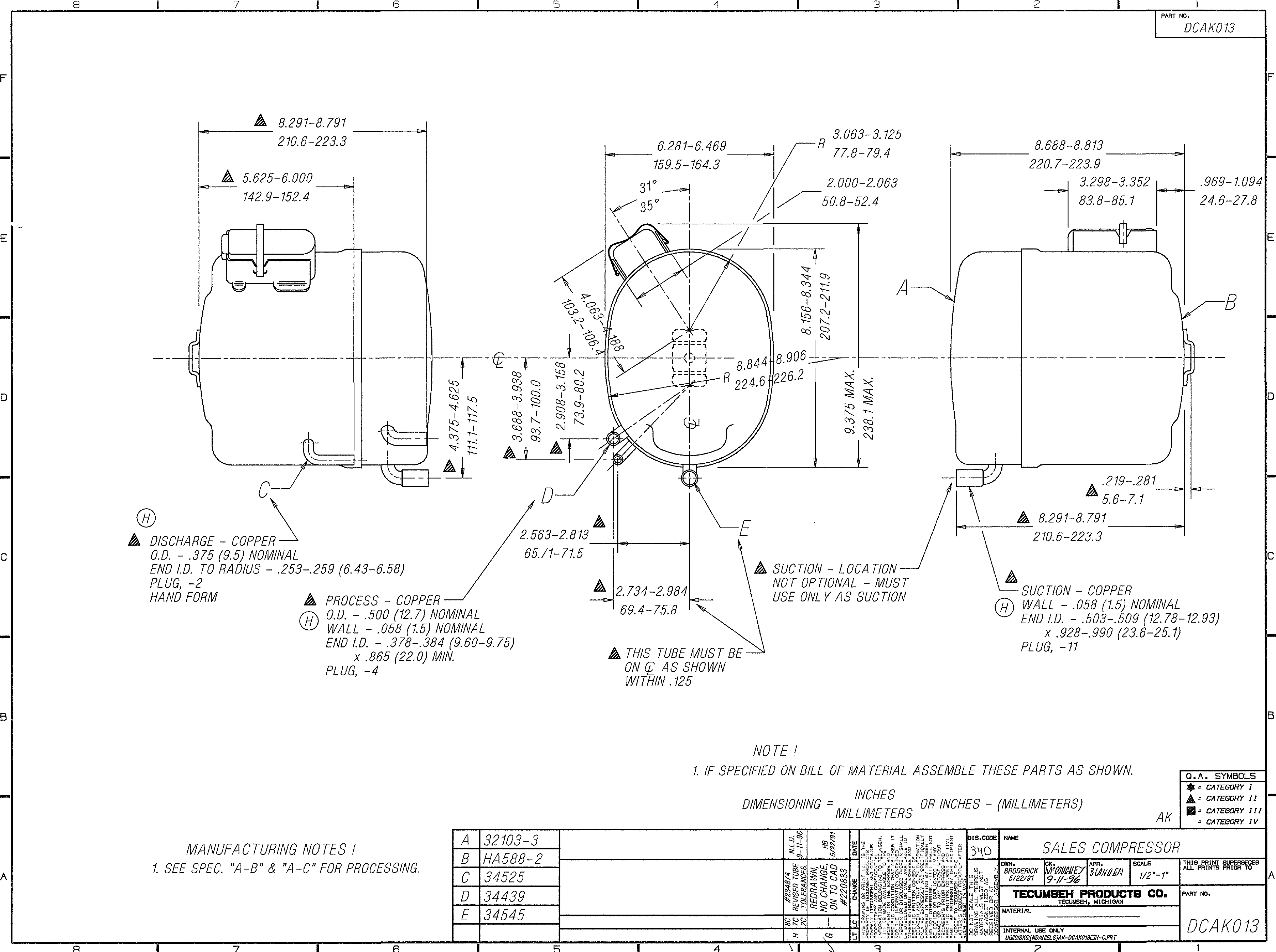 Tecumseh Aka8511Exd Drawing Data