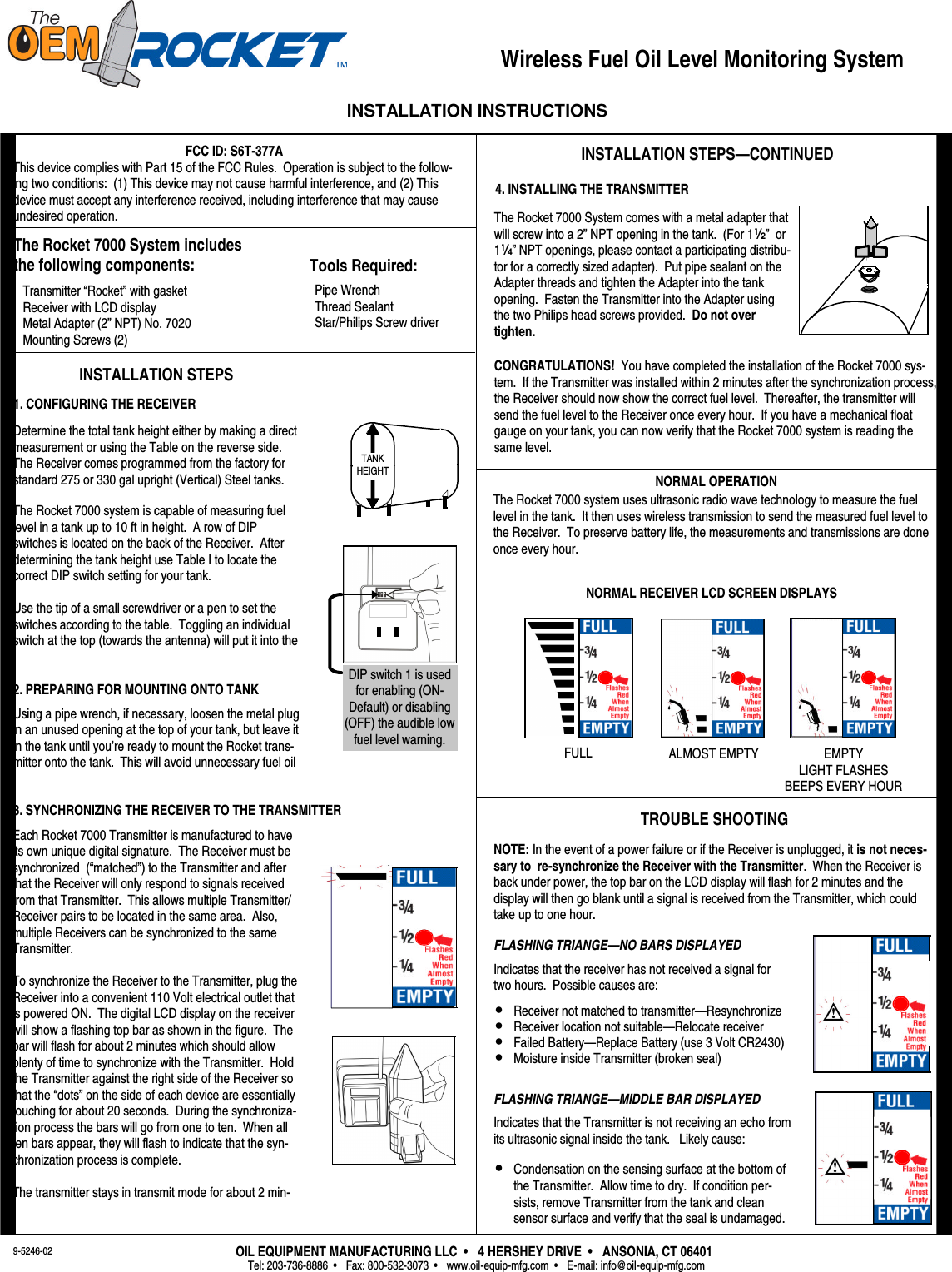 Tekelek Europe 377A Wireless Fuel Oil level monitoring system User ...